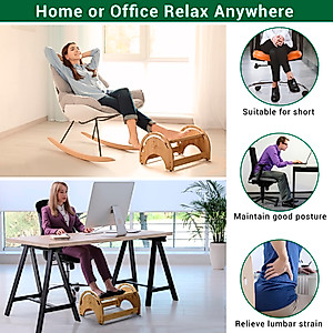 Zyn works Adjustable Foot Stool Under Desk with Massage Roller - Foot Rest Under Desk for Office and Work from Home - Foot Stool for Back Support and Pain Relief for Men and Women