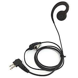 PROMAXPOWER 1-Wire C-Shape Swivel Earpiece Headset with PTT Button Mic for Motorola Two-Way Radio Walkie Talkies CP100, CP185, CP200, CLS1110, CLS1410, EP450 (1-Pack)
