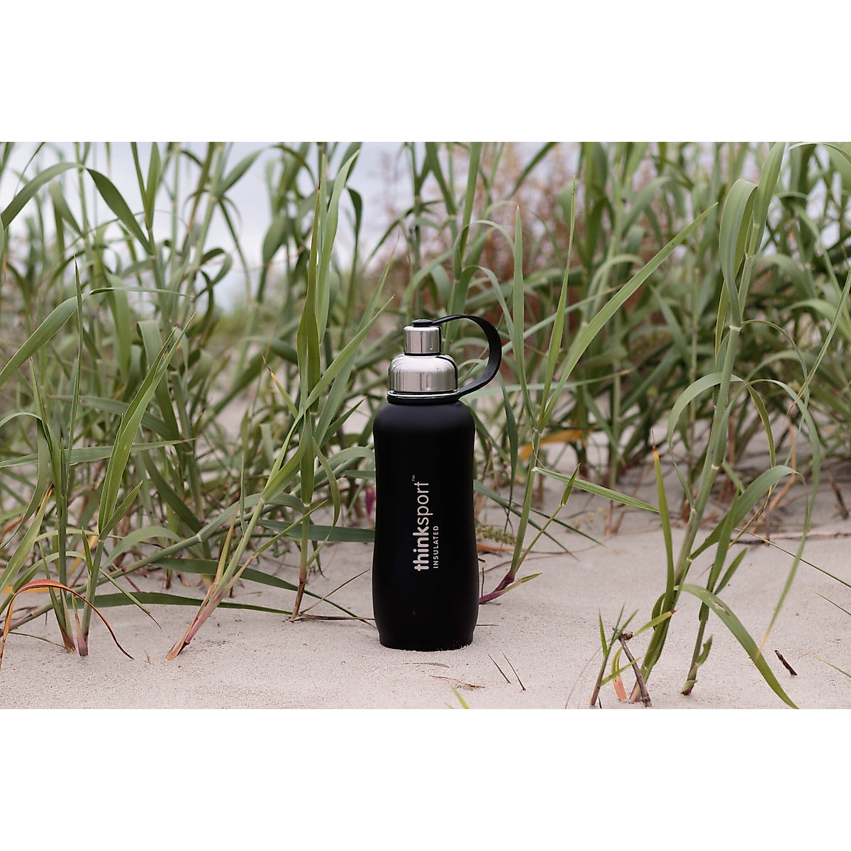 Thinksport Stainless Steel Sports Bottle, Black, 25 oz
