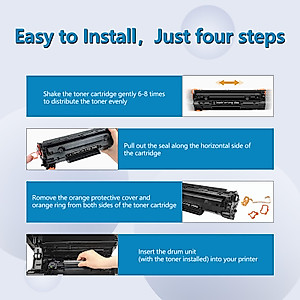 DrPrint CF283A Black Toner Cartridge Replacement for HP 83A 283A, Compatible with HP Laserjet Pro M201n M201dw MFP M125nw M127fw M225dw M125a