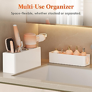 Lifewit Hair Tool Organizer, Hair Blow Dryer Holder Countertop, Removable Acrylic Hair Brush Storage Stand for Curling Iron/Hair Styling Tools/Makeup Accessories in Bathroom, Vanity, Kitchen