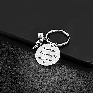 iJuqi Step Mom Gifts Keychain - Mother's Day Gift for Step Mom From Daughter Son, Thank You for Loving Me As Your Own Stepmother Keychain, Step Mom Christmas Gifts Birthday Gifts