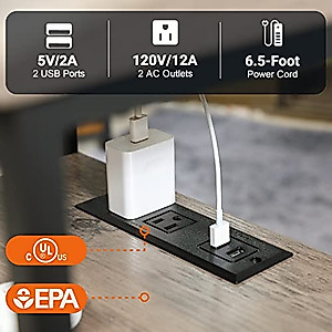 AMHANCIBLE Nightstands Set of 2, Side Table with Charging Station Phone Holder, End Tables Living Room with USB Ports & Outlets, Bedside Tables for Bedroom, HET033GY