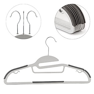 MANZOO Clothes Hanger Plastic Hangers 50 Pack Clothes Hangers Non Slip Coat Hanger Space Saving