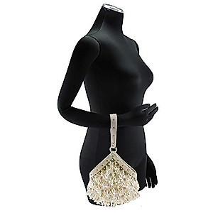 Mary Frances Pearl Persuasion Beaded Bridal Wristlet Handbag, White