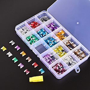Nilight - 50014R 140pcs Low Profile Mini Blade Fuse Assortment, 2A 3A 5A 7.5A 10A 15A 20A 25A 30A 35A 40A Mini Blade Fuses for Car Boat Truck SUV Automotive