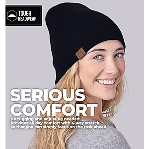 Tough Headwear Daily Knit Beanie - Beanies Hats for Men - Winter Hats for Men & Women - Warm Knitted Hats for Cold Weather & Stocking Cap