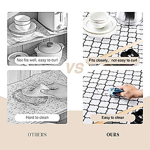 Glotoch Shelf Liner for Kitchen Cabinets Non Slip,17.5" x 30FT Drawer Liner Waterproof Cabinet Liner for Shelve,Premium Refrigerator Liners for Shelves,Cupboard,Dresser,Closet,Quatrefoil White