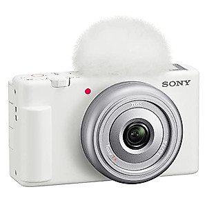 Sony ZV-1F Vlogging Camera, White Bundle with Corel Mac Software Kit, 32GB SD Card, Shoulder Bag