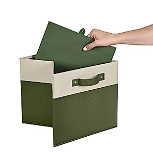 RiverRidge Kids 2pc 10.5in Two-Tone Folding Storage Bin Set - Olive
