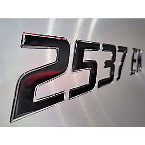 Boat & PWC Registration Number Set (16pcs) Black Center/Chrome Outline Domed (Sport Series)