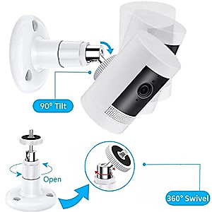 3 Pack Wall Mount for Ring Camera&Stick Up Cam Wired/Indoor Cam//Battery Cam/Ring Plug-in HD Security Cam,Indoor Outdoor Bracket for Wyze Cam Pan/V2 /V3/Outdoor, 360° Adjustable Mounting Bracket