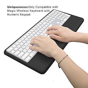 VAYDEER Magic Keyboard Wrist Rest Ergonomic Keyboard Stand Compatible with Wireless Magic Keyboard 2 with Numeric Keypad (Black Silicone)