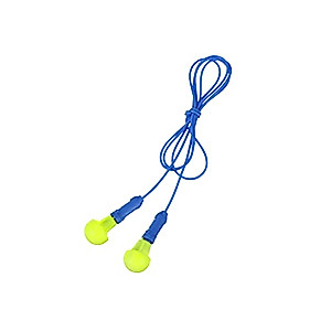 3M E-A-R Push-Ins Earplugs 318-1001, Corded, Poly Bag 100-Pair