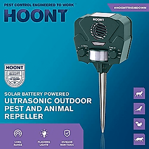 Hoont Advanced Motion Activated Solar Powered Ultrasonic with Flashing Strobe O, Green