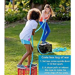 CWLAKON Tug of War Rope for Kids and Adults, Field Day Family Reunion Birthday Party Games, Outdoor Camping Picnic Games, Backyard Carnival Games,Team Building Activities Blue