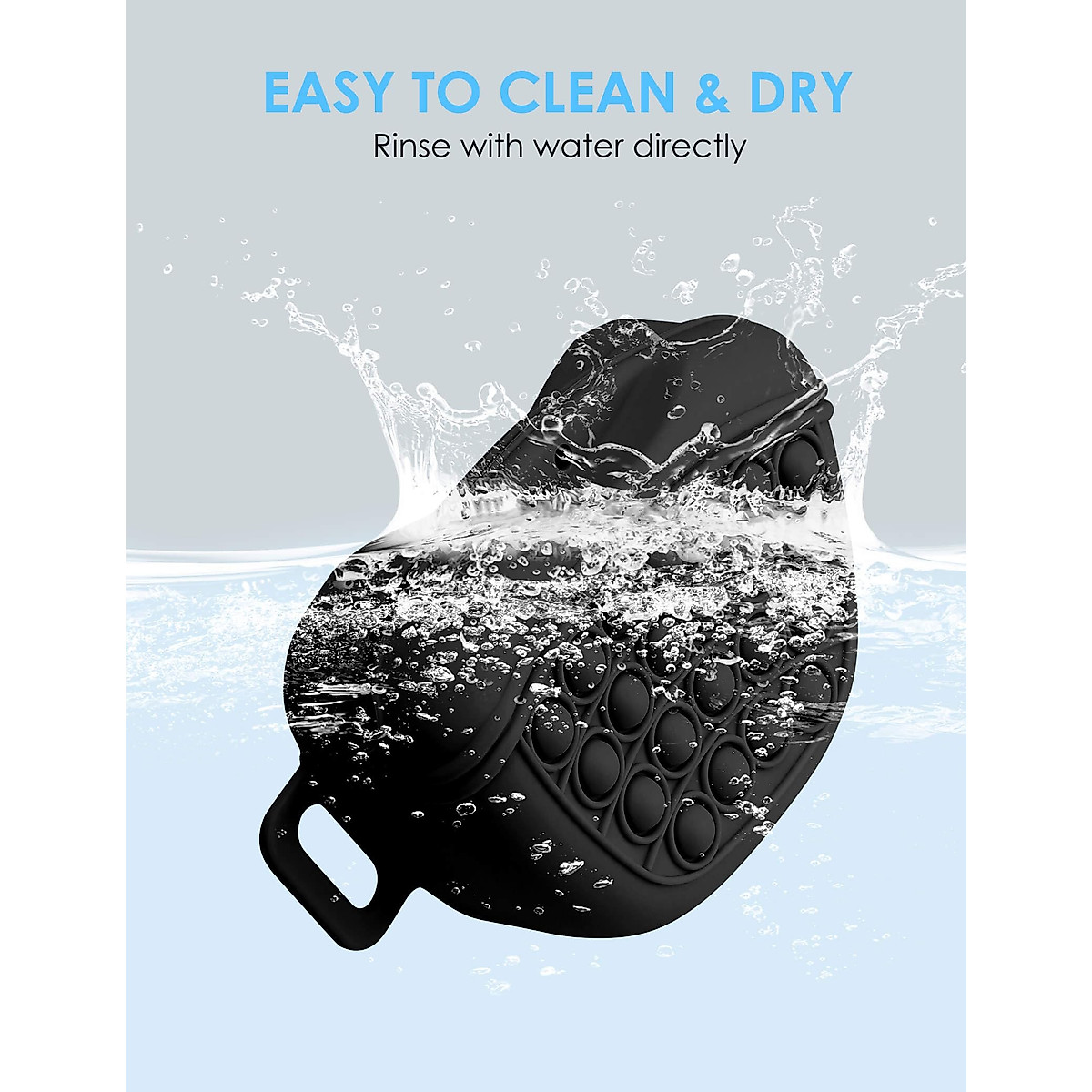 Gobeigo Dog Treat Pouch with Training Clicker 2.0-Upgrade Stronger Magnetic Closure to Avoid Spilling, 1.67 Cup Silicone Treat Bag Fanny Pack with Waist Belt for Pet Training Walking (Black)