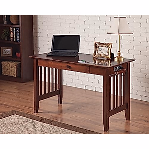 AFI AH12224 Mission Desk with Drawer and Charging Station, Walnut