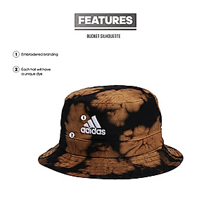 adidas Women's Color Wash Bucket Hat, Black/White/Reverse Dye, One Size