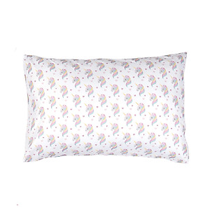 Kids Rule 4-Piece Unicorn Sheet Set | 1 Full Flat Sheet, 1 Full Fitted Sheet & 2 Queen Pillowcases | Made of 100% Softly Brushed Microfiber Polyester | Soft, Smooth & Durable | for Girls | Pink