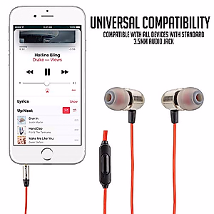 eVogue Premium Noise Cancelling Headphones with Precise Bass - HiFi Stereo Sound Output Wired Earbuds with Microphone - Lightweight Volume Control Compatible in Ear Earphones with 3.5 mm Jack