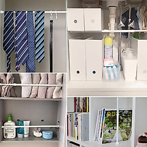 Spring Tension Curtain Rods 28-43 Inch Adjustable Spring Loaded Small Mini Extendable Heavy Duty Black Curtain Tension Rod For Kitchen, Bathroom, Window, Bookshelf,Closet