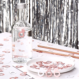 Engagement Bridal-Shower Decorations Ring Confetti - 300pcs Pink White Rose Gold Confetti Glitter Sprinkles Paper Wedding Bachelorette Decorations Proposal Valentines Day Party Table Decor Panduola