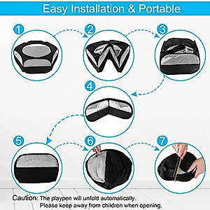 XIRGS Small Animal Playpen, Waterproof Small Pet Cage Tent Portable Outdoor Exercise Yard Fence with Top Cover Anti Escape Yard Fence for Kitten/Cat/Rabbits/Bunny/Hamster/Guinea Pig/Chinchillas