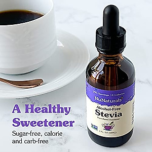 NuNaturals Liquid Stevia, Sugar-Free Sweetener, Plant-Based Sugar Substitute, Zero Calorie, Unflavored, Alcohol Free, 2oz