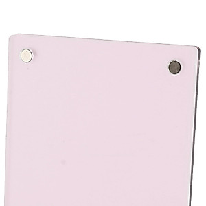 Jiawu Slanted Back Photo Frame, Self Standing Photo Frame Acrylic Multi Purpose Simple Operation for Office for Celebrity Mini Cards (Pink)