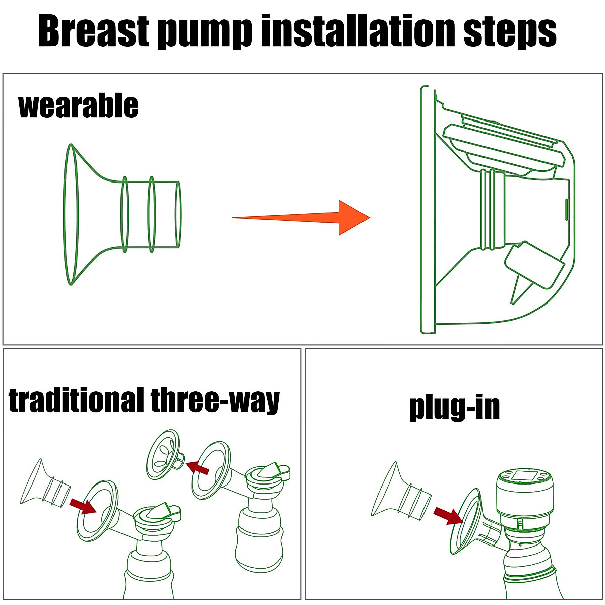 2pcs Flange Inserts, 17mm Silicone Breastpump Flange Insert Wearable Breast Pump Accessories Compatible with Medela/Spectra/TSRETE/Momcozy S9/S12/S9Pro/S12Pro