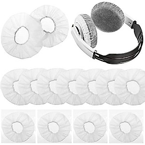 200 Pieces Disposable Headphone Covers Sanitary Headphone Ear Covers Non Woven Earpad Covers Headphone Covers for Most On Ear Headphones with 8.5 to 10 cm Earpads (L, 11 cm/ 4.3 Inch)