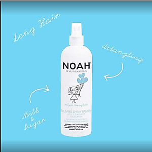 NOAH Conditioner Detangler for Kids - Milk & Sugar Conditioner with Vitamin E - Vegan, Gentle Hair, Non Toxic, Frizz Free, Eco Friendly Conditioner - 8.5 fl.oz