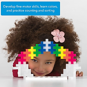 PLUS PLUS Big - Open Play Set - 100 Piece - Neon Color Mix, Construction Building Stem/Steam Toy, Interlocking Large Puzzle Blocks for Toddlers and Preschool