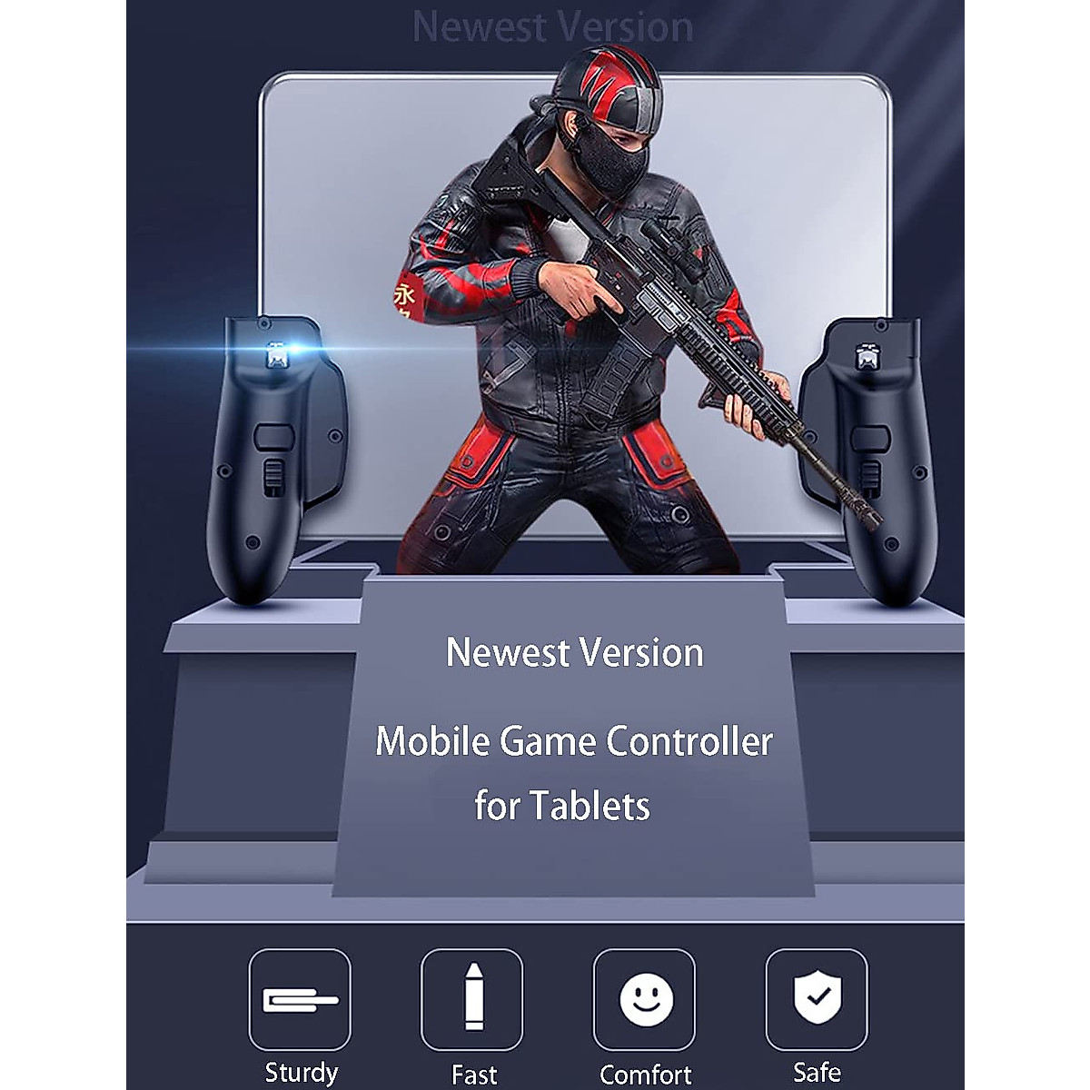 Game Controller for iPad PUBG Mobile Game Controller Cellphone Trigger Switches for PUBG/Knives Out Gaming Controller Shooter L1R1 Trigger Fire Button Aim Key Gamepad for Tablet/Android/iOS/iPhone