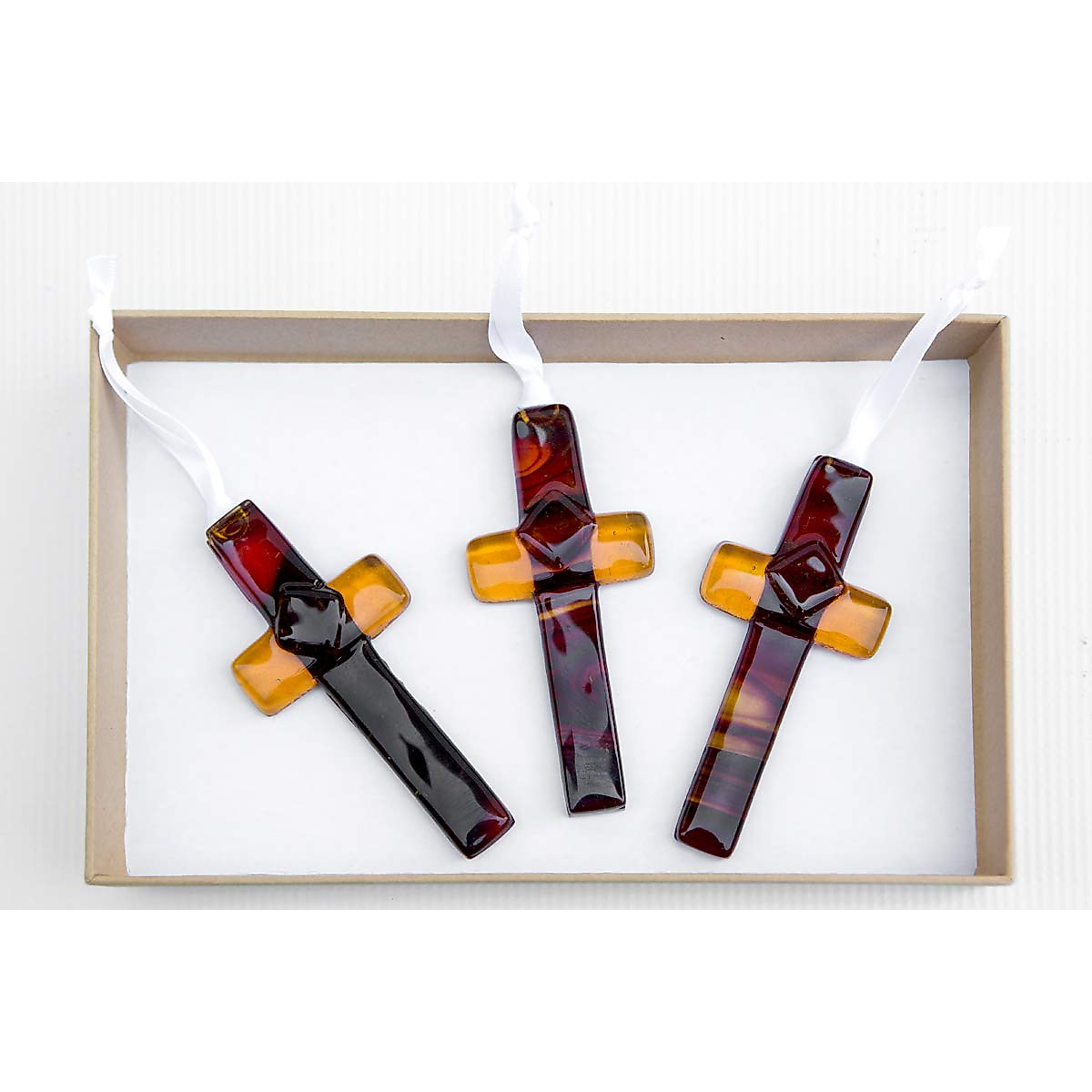 On Your First Grandchild Keepsake Glass Cross Gift for New Grandparents