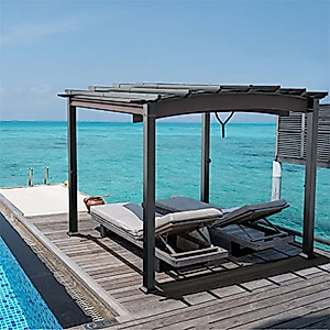 ADUH Patiojoy 10 X 10ft Patio Pergola Gazebo Sun Shade Shelter W/Retractable Canopy