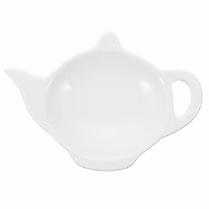 Ceramic Teabag Coasters Tea Bag Storage Plate Teabag Caddy Holder Classic Tea Saucer Spoon Rest Seasoning Dish for Home Tea Party Favor (Color : White, Size : 9.5X7X1.5CM)
