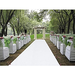 Aisle Runners for Weddings -2FTx15FT- White Sequin Aisle Runner Milky White Glitter Aisle Runner Carpet Aisle Runner for Wedding Ceremony Party Prom Event (2FTx15FT, White)