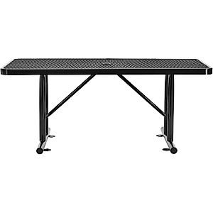 Global Industrial 6' Rectangular Expanded Metal Outdoor Table, Black