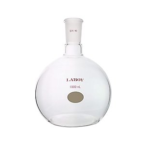 Laboy Glass Single Neck Flat Bottom Boiling Flask 1000mL with 24/40 Joint Heavy Wall Receiving Apparatus Organic Chemistry Lab Glassware