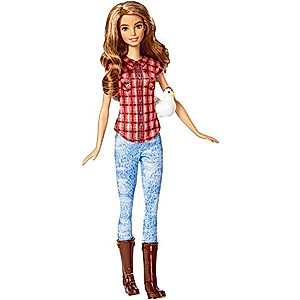 Barbie Unknown Mattel Year 2016 Career 12" Doll As Farmer (Dvf53) with Chicken, Multicolor
