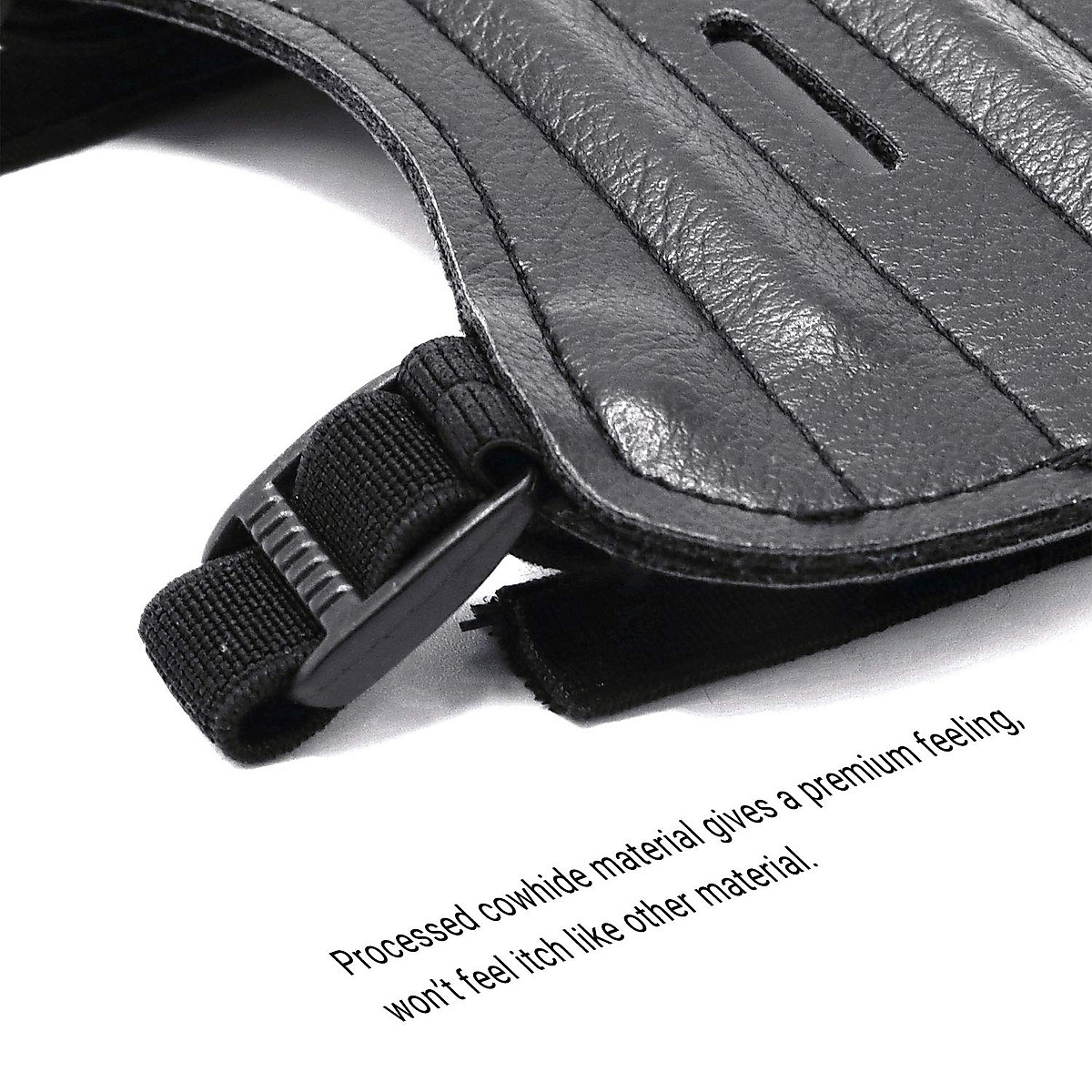 2 Pack Archery Arm Guard, Archery Bracer/Archery Cowhide Leather Forearm Protector w/Bow Range with 4-Strap Buckles, Arm Guard for Archer Hunter