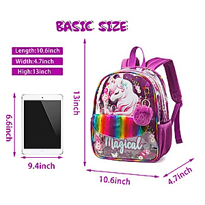 MOHCO Toddler Clear Backpack 13 inch Preschool Backpack Kindergarten Bookbag with Lunch Bag and Pencil Case for Boys and Girls