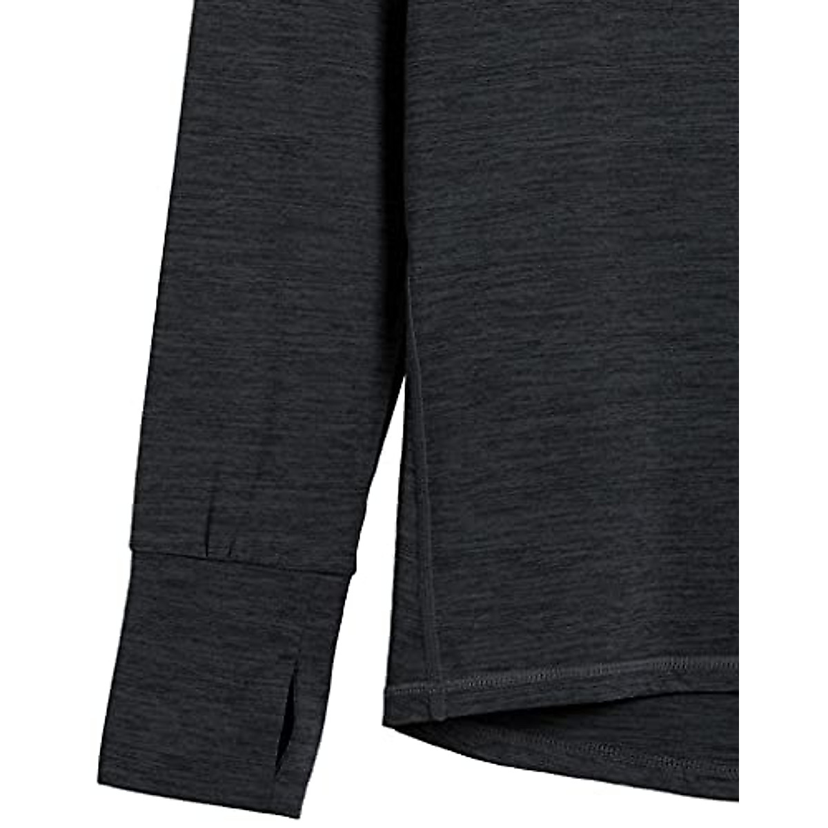 Amazon Essentials Women's Brushed Tech Stretch Long-Sleeve Crewneck Shirt (Available in Plus Size), Black/Space Dye, Medium