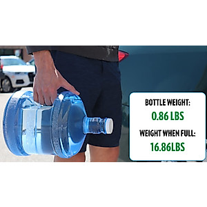 New Wave Enviro Polycarbonate Water Bottle, 2-Gallon, Screw Top Cap with Integrated Handle for Easy Carrying, Built for Durability, Blue