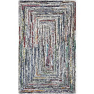 SAFAVIEH Nantucket Collection 3' x 5' Multi NAN215A Handmade Boho Cotton Area Rug