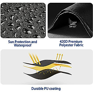 Eventronic Lawn Mower Cover, Heavy Duty 420D Marine Grade Fabric, Waterproof Push Mower Cover, Universal Lawn Mower Cover with Drawstring & Cover Storage Bag