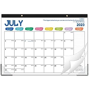 Desk Calendar 2023-2024 - 2023-2024 Desk Calendar, 18 Monthly Desk/Wall Calendar 2-in-1, 16.8" x 12", Jul.2023 - Dec.2024, Thick Paper with Corner Protectors, Large Ruled Blocks - Colorful Lump