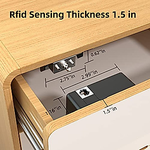 Rixiang Electronic Cabinet Lock, Smart NFC RFID Locks, Hidden DIY Cabinet Lock with Slide Latch Lock for Double Door Cabinet Drawer Wooden Cupboard